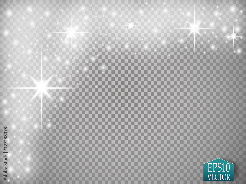 Vector white glitter wave abstract illustration. White star dust trail ...