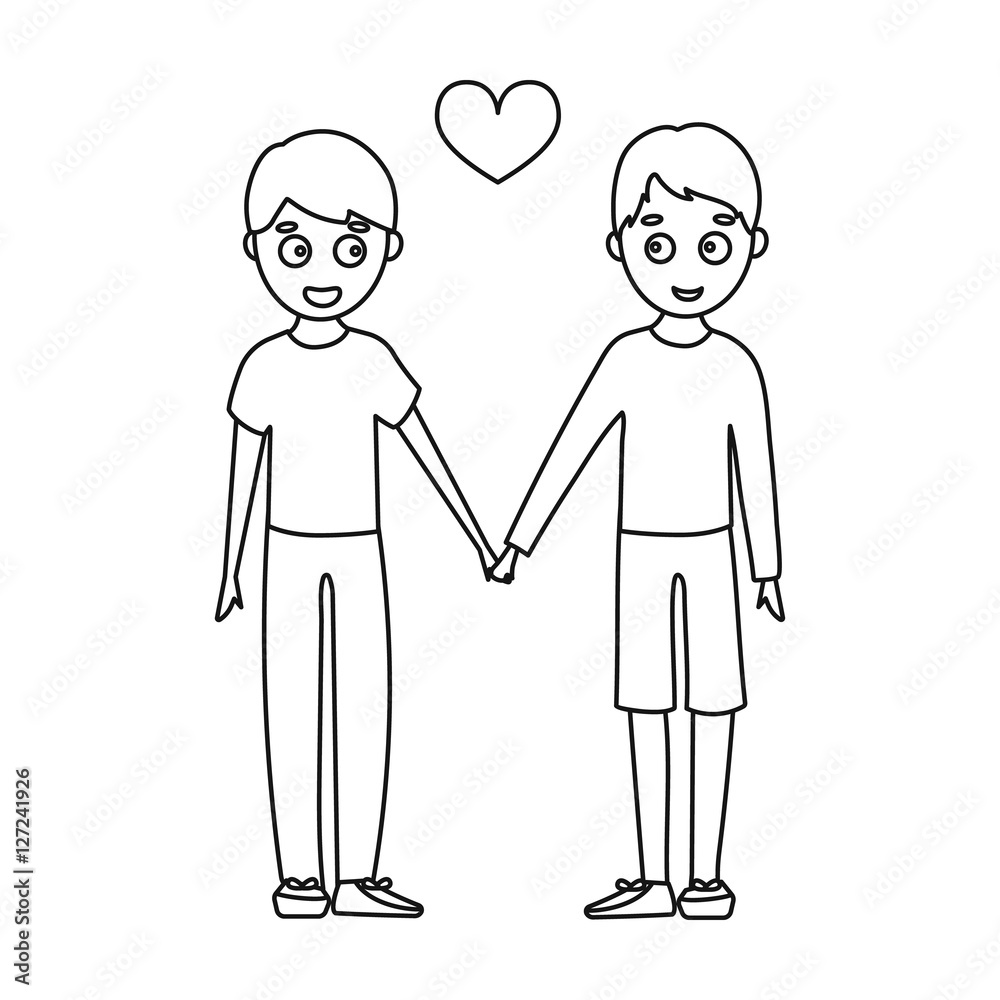 Gay icon in outline style isolated on white background. Gay symbol ...