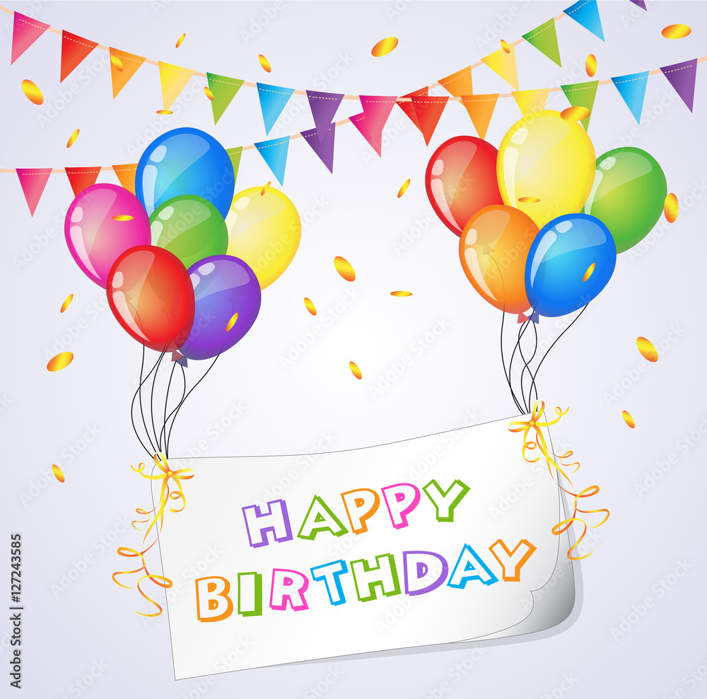 Colorful balloons festive with text bar template pennant set vector ...