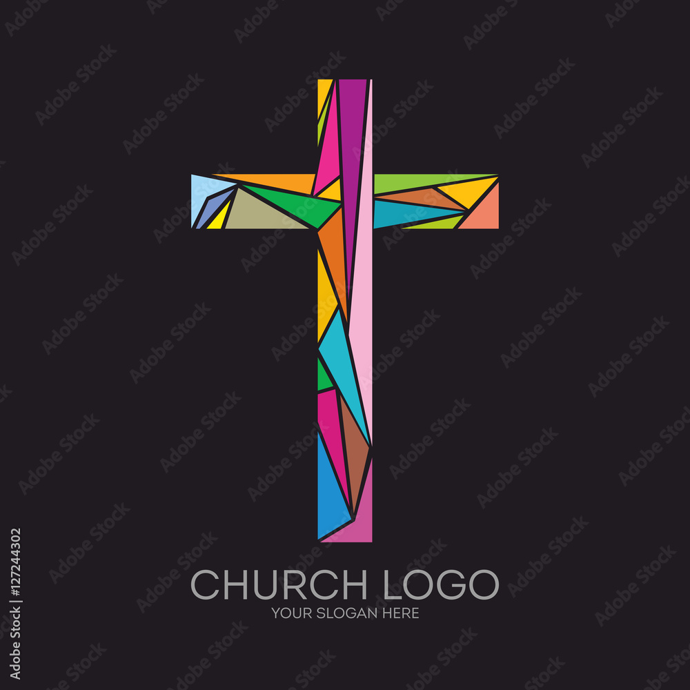 Church logo. Christian symbols. The Cross of Jesus Christ composed of ...