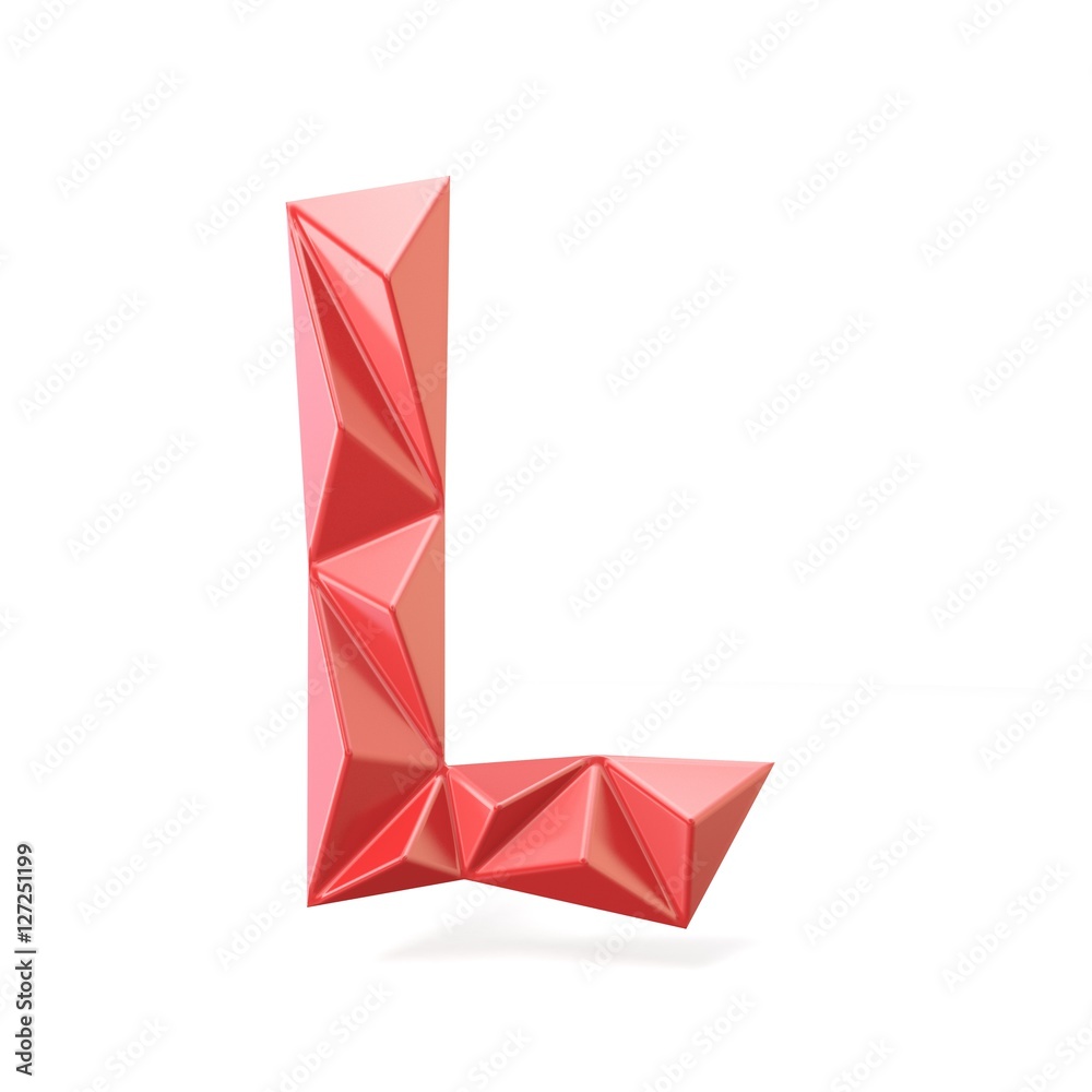 Red modern triangular font letter L. 3D Stock Illustration | Adobe Stock