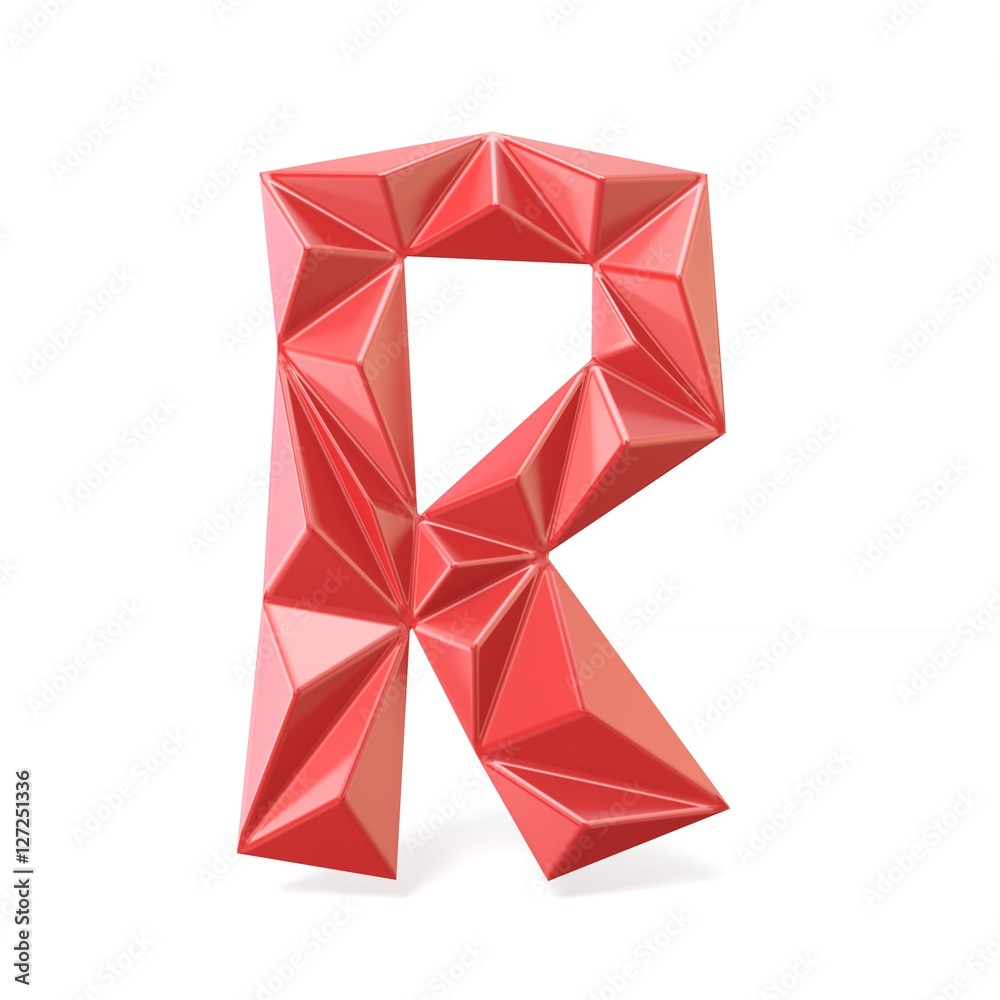 Red modern triangular font letter R. 3D Stock Illustration | Adobe Stock