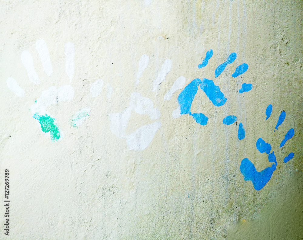 Baby handprint on white background Stock Photo | Adobe Stock