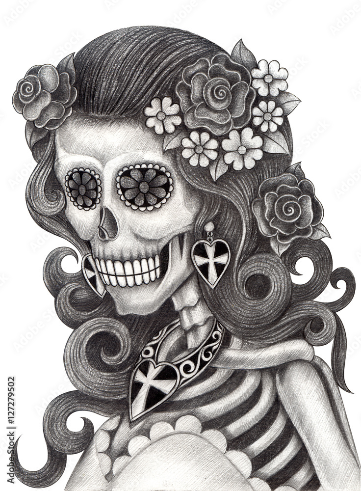 Day Of The Dead Drawings Pencil