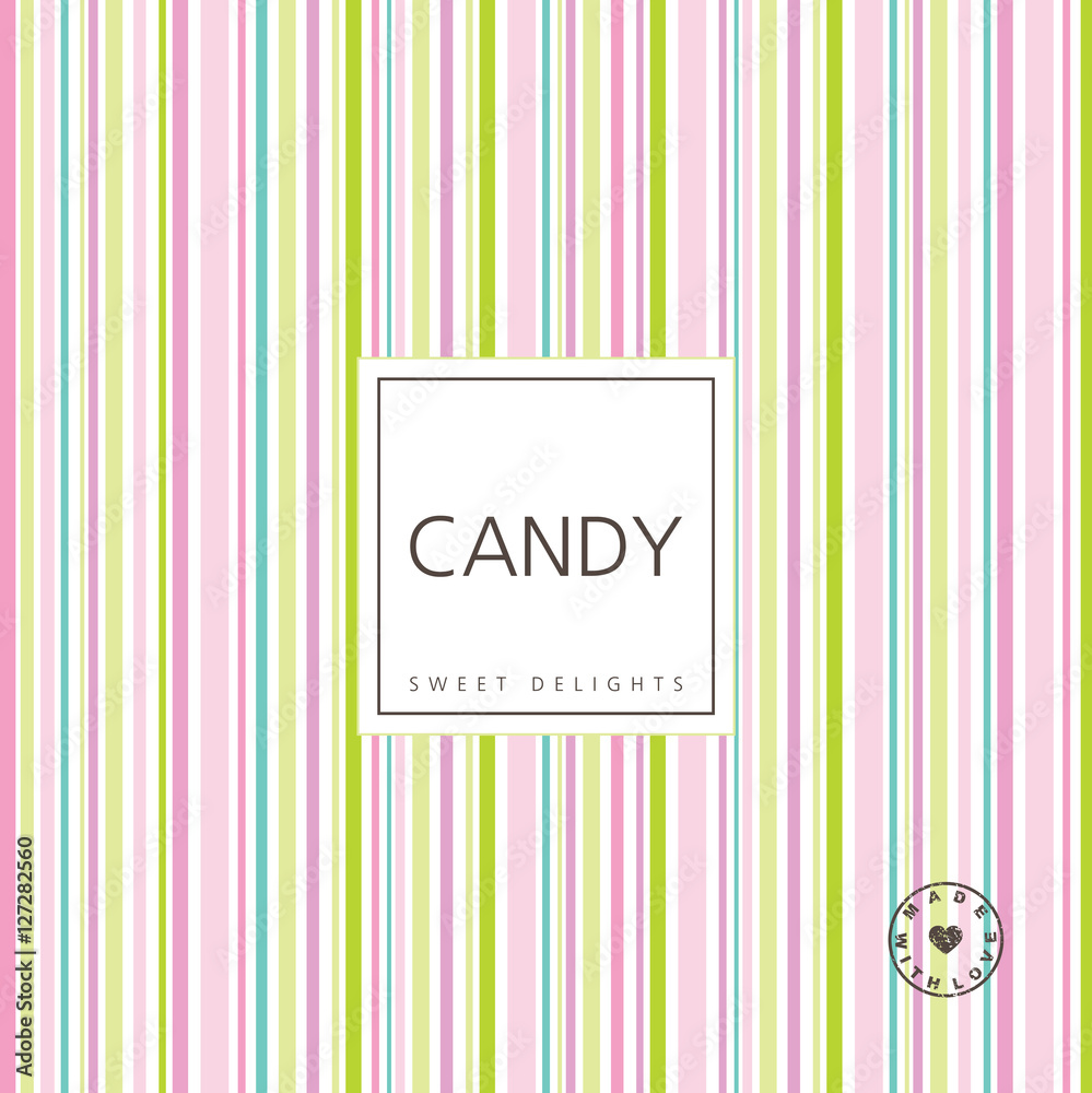 Candy background - sweet delights. Background with label. Design ...