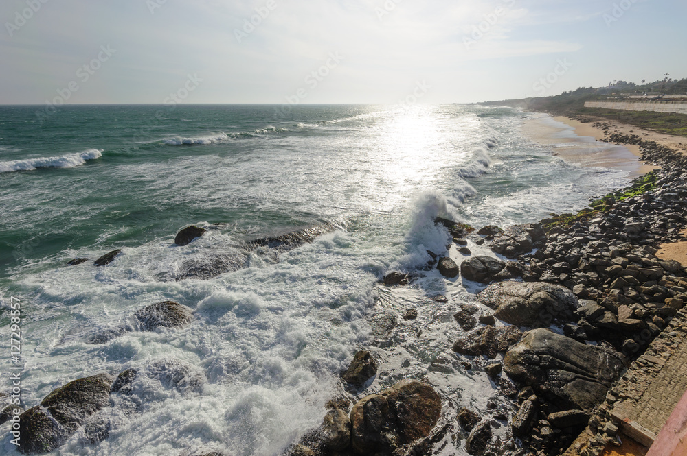 Indian Ocean coast in Kanyakumary the southernmost point of the Indian ...