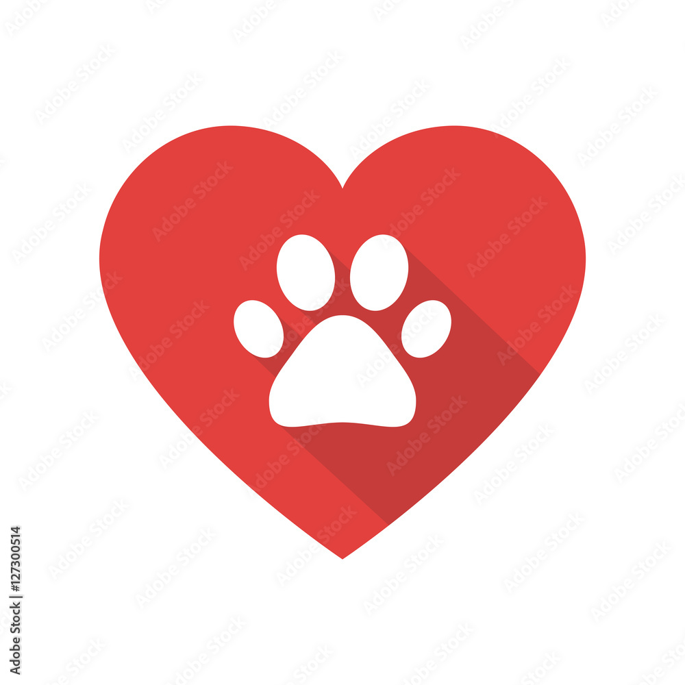 Paw heart icon vector Stock Vector | Adobe Stock