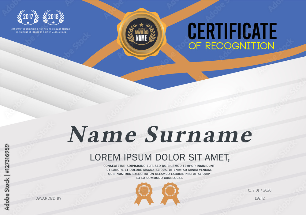 Certificate of achievement frame design template Stock Vector | Adobe Stock
