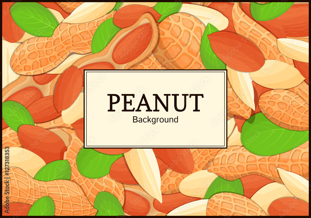 The rectangular frame on peanut background. Vector card illustration ...