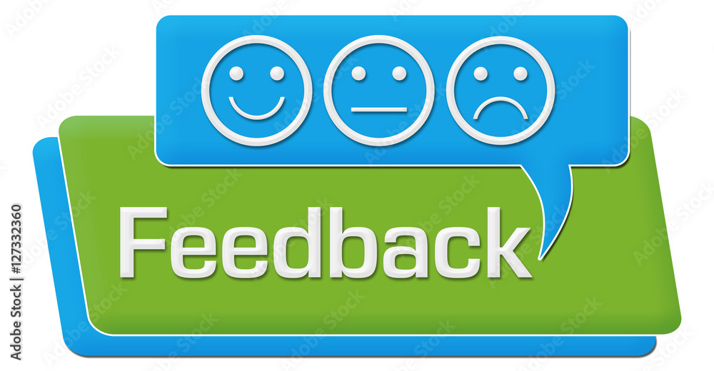 Feedback Green Blue Comment Symbol Stock Illustration | Adobe Stock