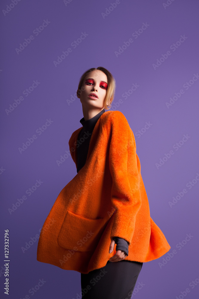 Fashion Portrait Of Beautiful Sexy Woman Model With Creative Make Up In