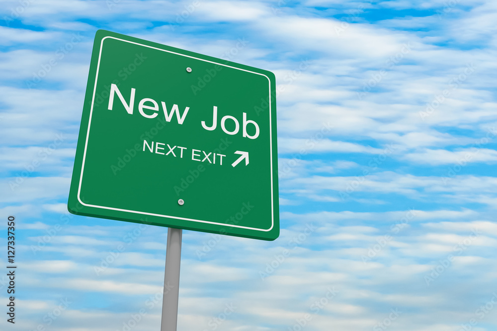 Next Exit: New Job Road Sign, 3d illustration Stock Illustration ...