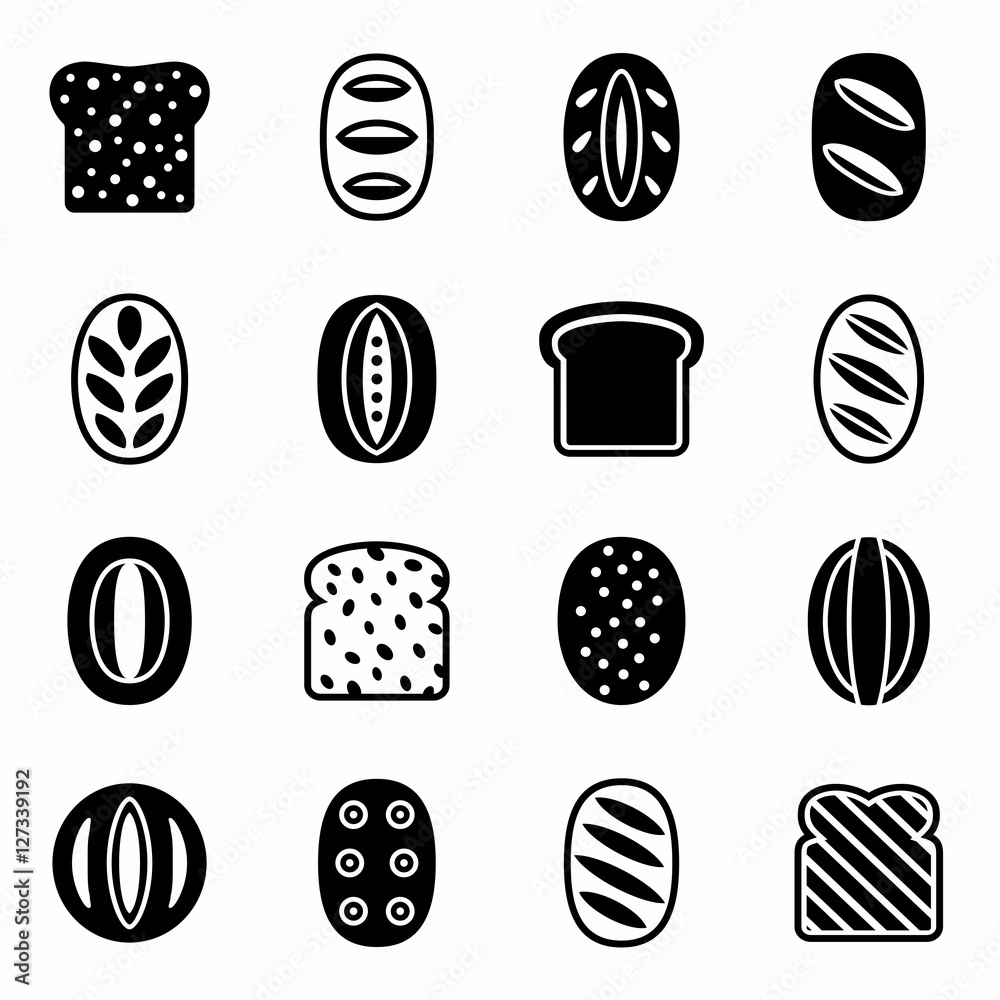 Vector Bread icon set Stock Vector | Adobe Stock