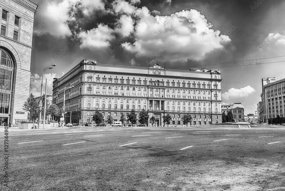 Lubyanka Building, iconic KGB former headquarters, Moscow, Russi Stock ...