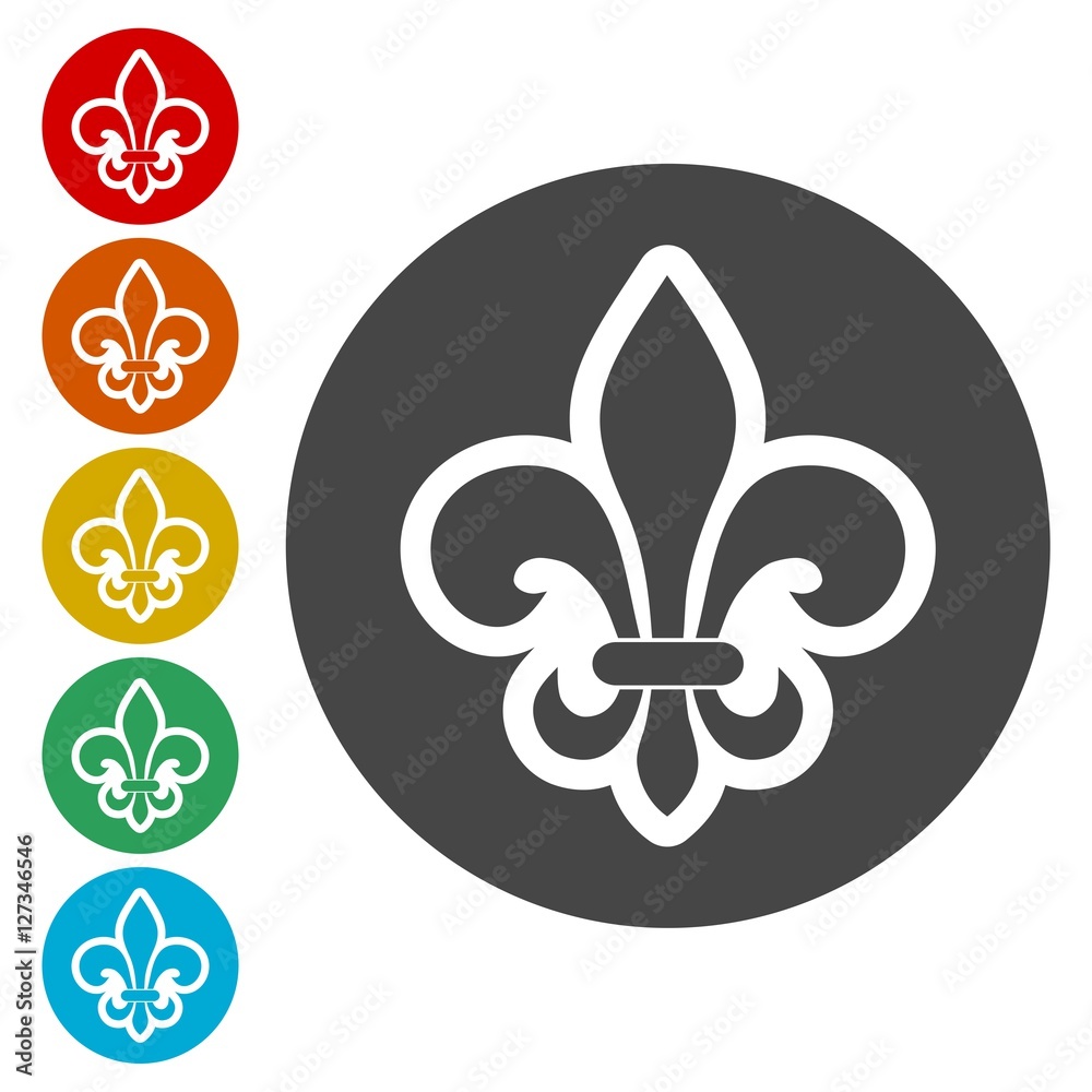 Fleur de lis icons set Stock Vector | Adobe Stock