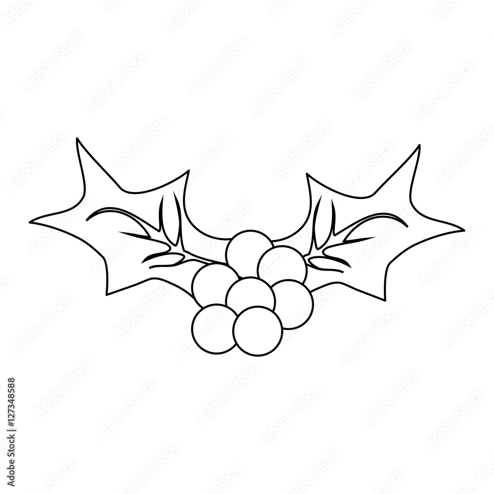 Christmas Holly Berry Outline Icon Symbol Design. Vector Christmas ...