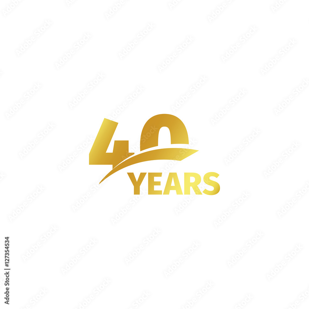 Isolated abstract golden 40th anniversary logo on white background. 40 ...