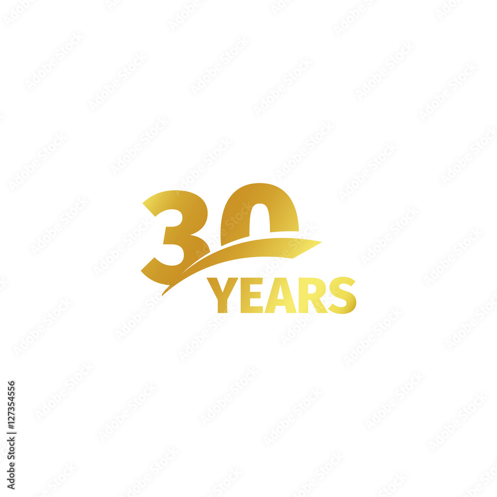 Isolated abstract golden 30th anniversary logo on white background. 30 ...