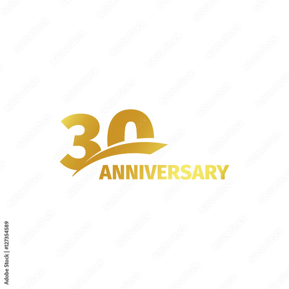 Isolated abstract golden 30th anniversary logo on white background. 30 ...