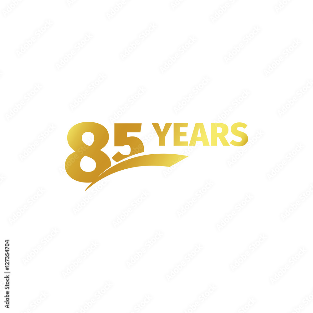 Isolated abstract golden 85th anniversary logo on white background. 85 ...