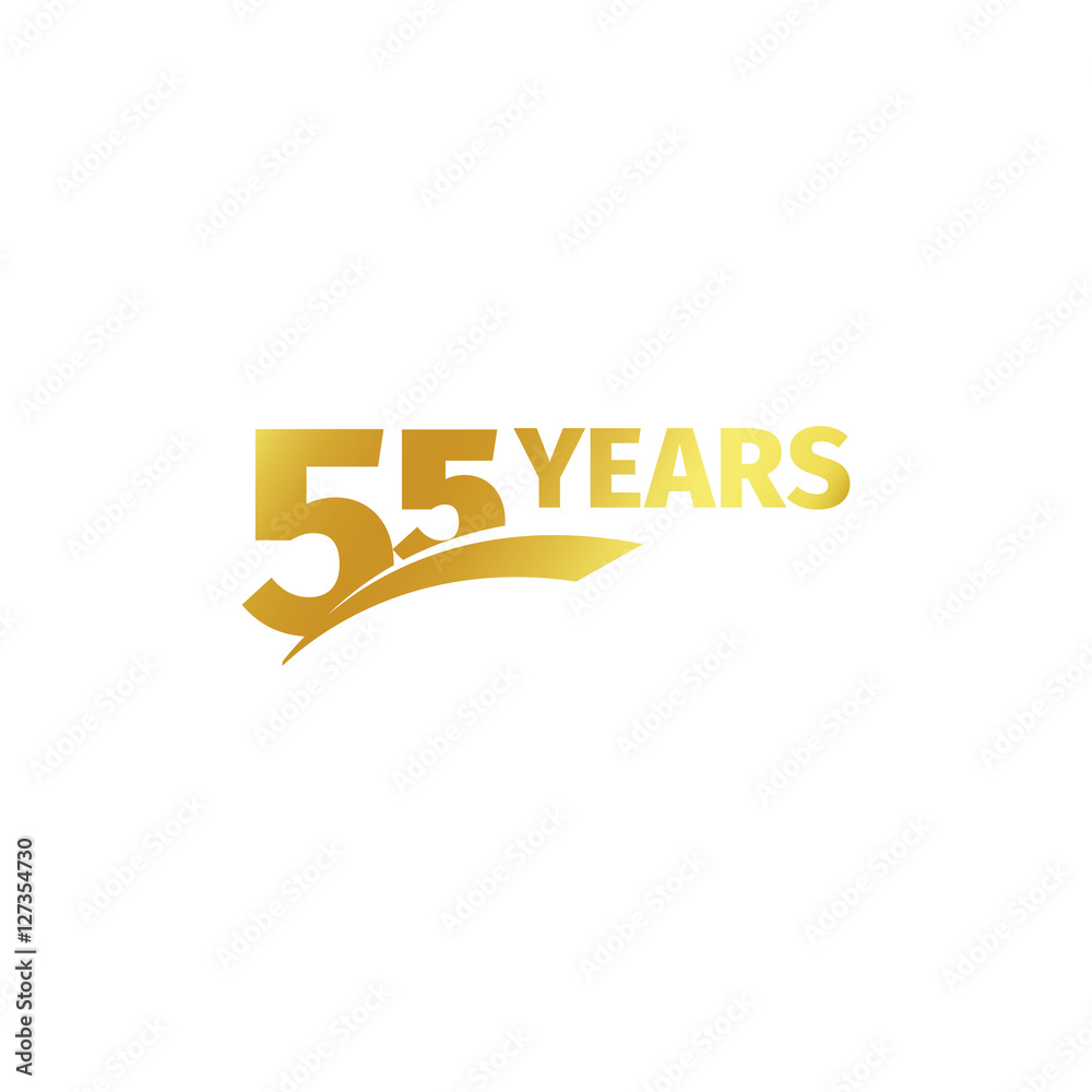 Isolated abstract golden 55th anniversary logo on white background. 55 ...