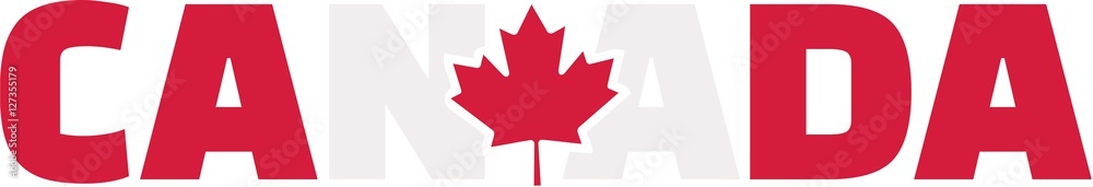 Canada word with flag Stock Vector | Adobe Stock