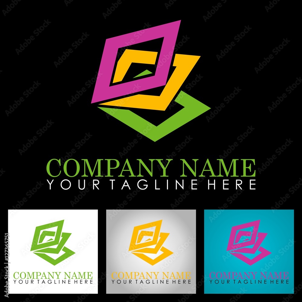 square colored logo design Stock Vector | Adobe Stock