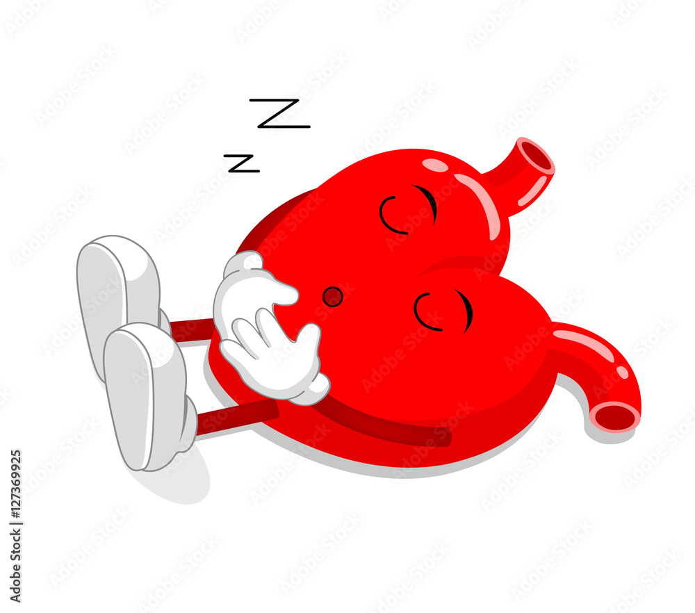 Red heart character sleeping. healthy concept, vector illustration ...