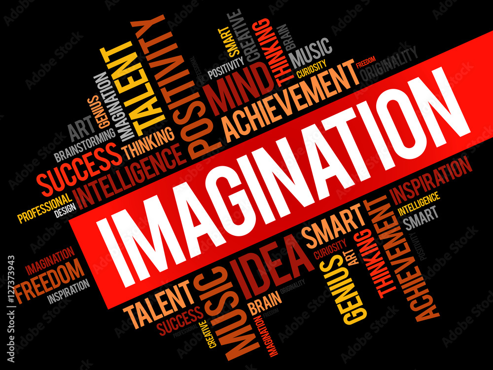 Imagination word cloud collage, creative business concept background ...