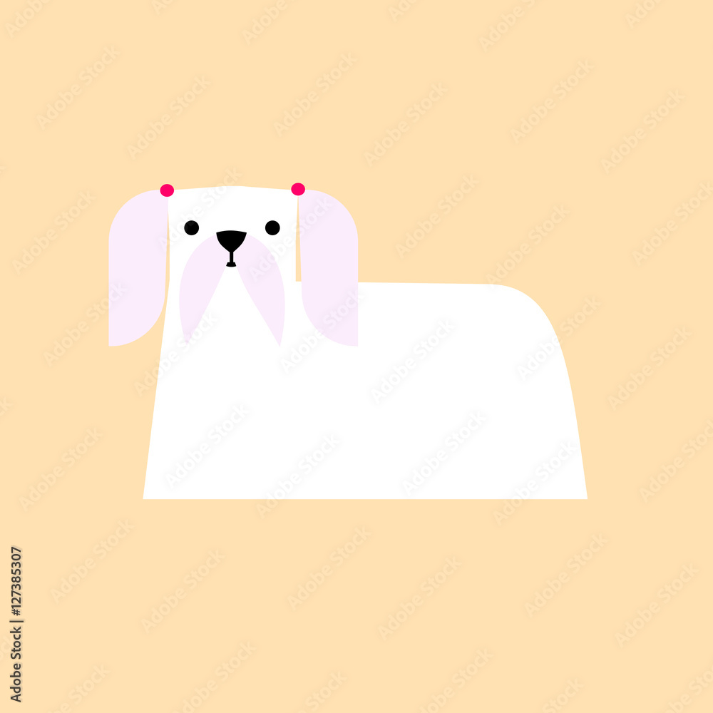 Maltese dog vector cartoon illustration. Stock Vector | Adobe Stock