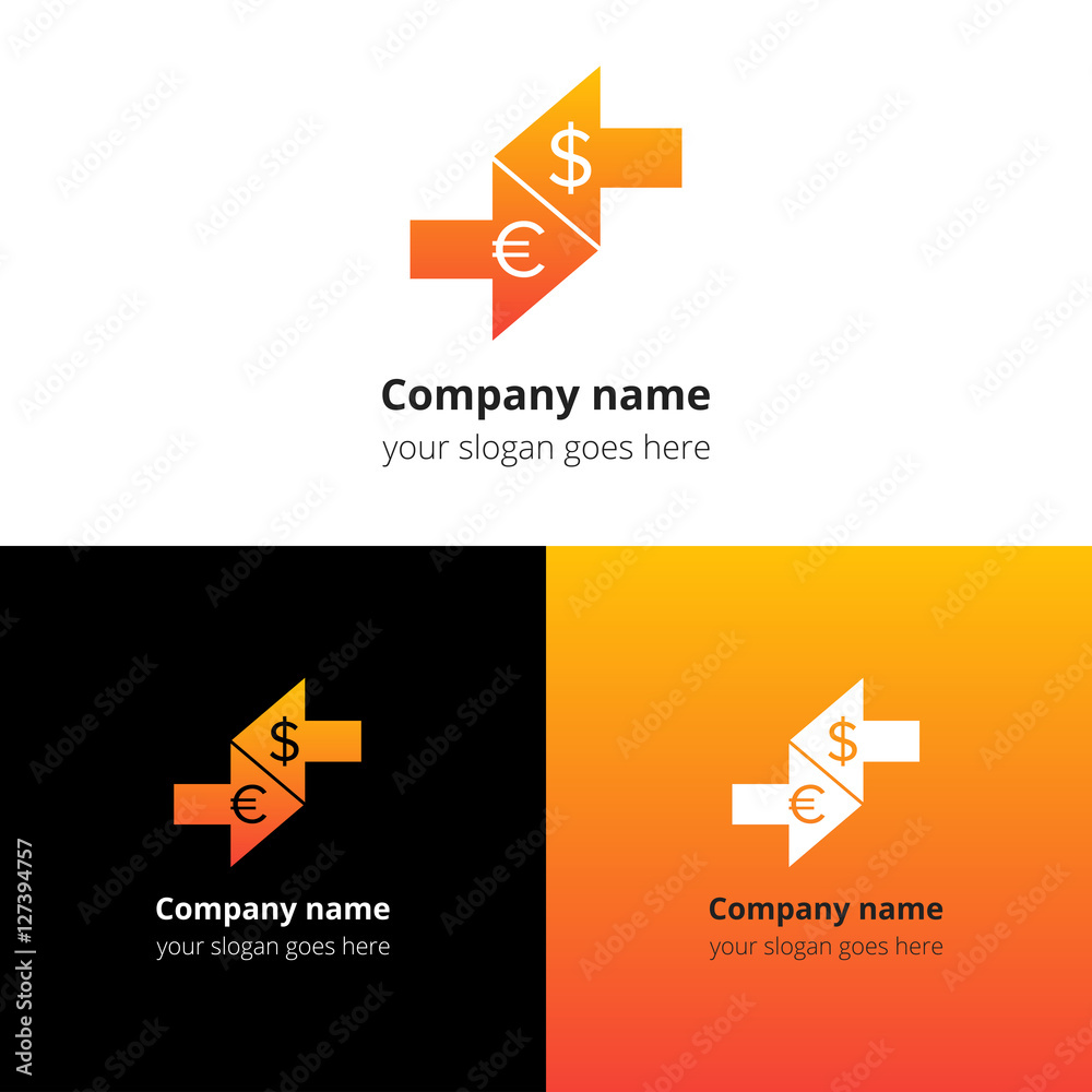 Money currency convert, conversation logo, icon, sign, emblem vector ...