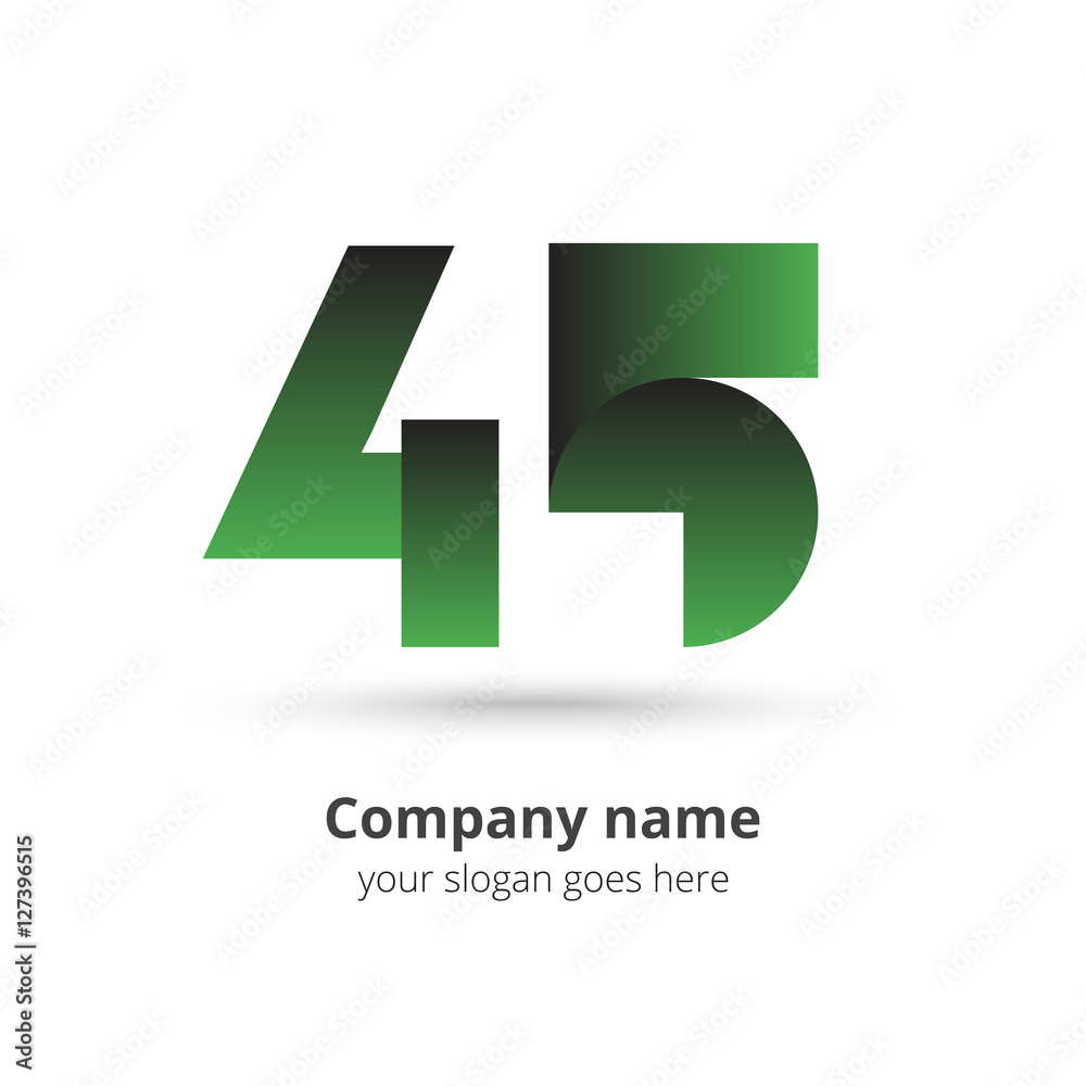 45 logo icon and vector design template. Monogram years numbers four ...