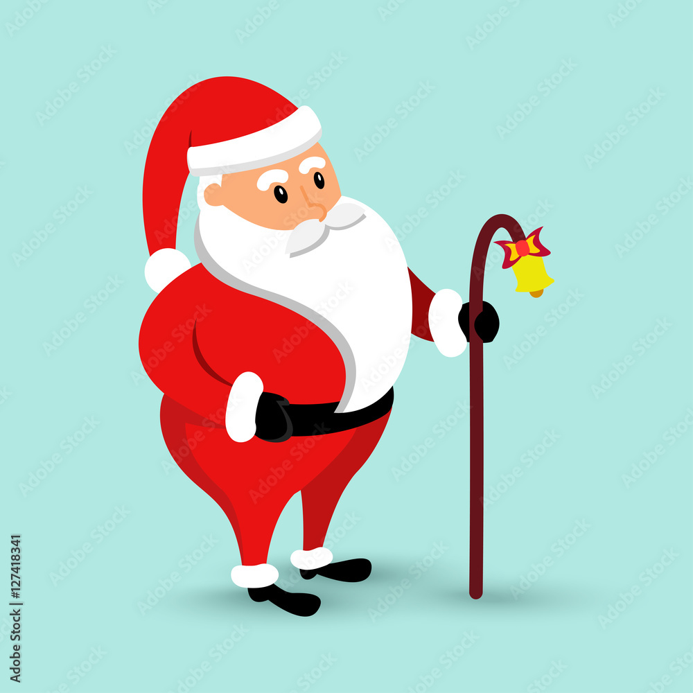 Cartoon Santa Claus is coming. Vector illustration. Stock Vector ...