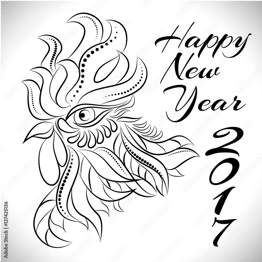 NewYear bird symbol of 2017 year,Head of Rooster - Chinese bird zodiac ...
