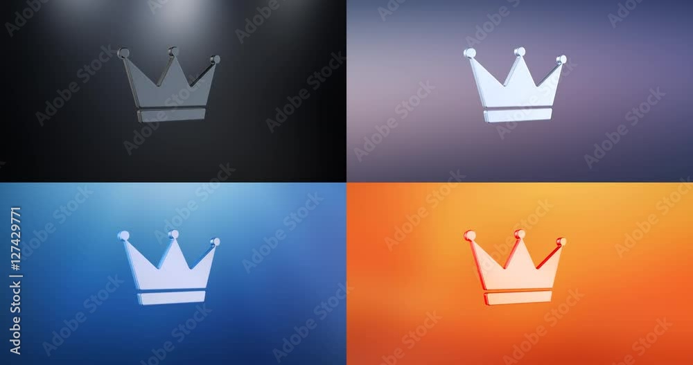 Animated Crown 3d Icon Loop Modules for edit with alpha matte Stock ビデオ ...