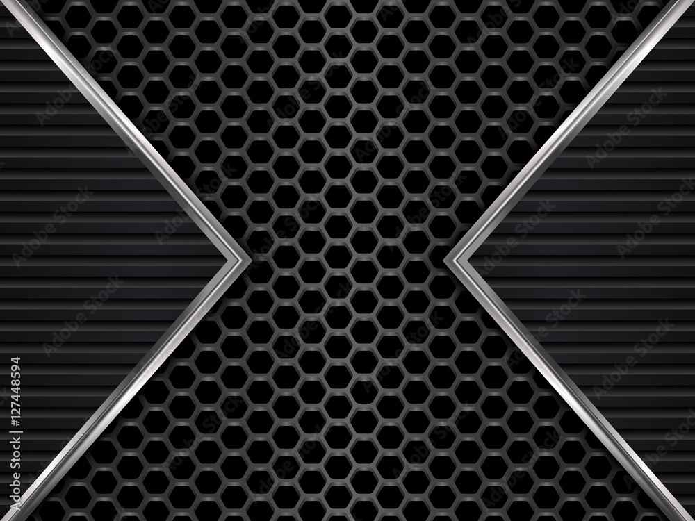 Black metal texture background. Honeycomb pattern. Abstract vector ...