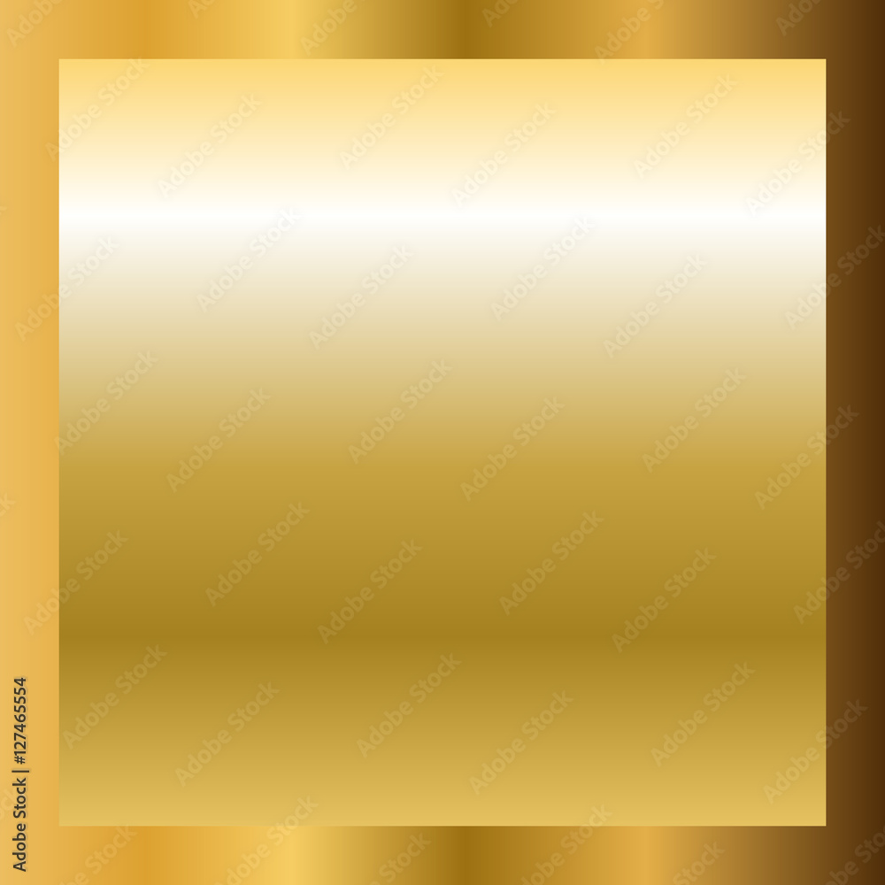 Gold texture horizontal square pattern in frame. Light realistic, shiny ...