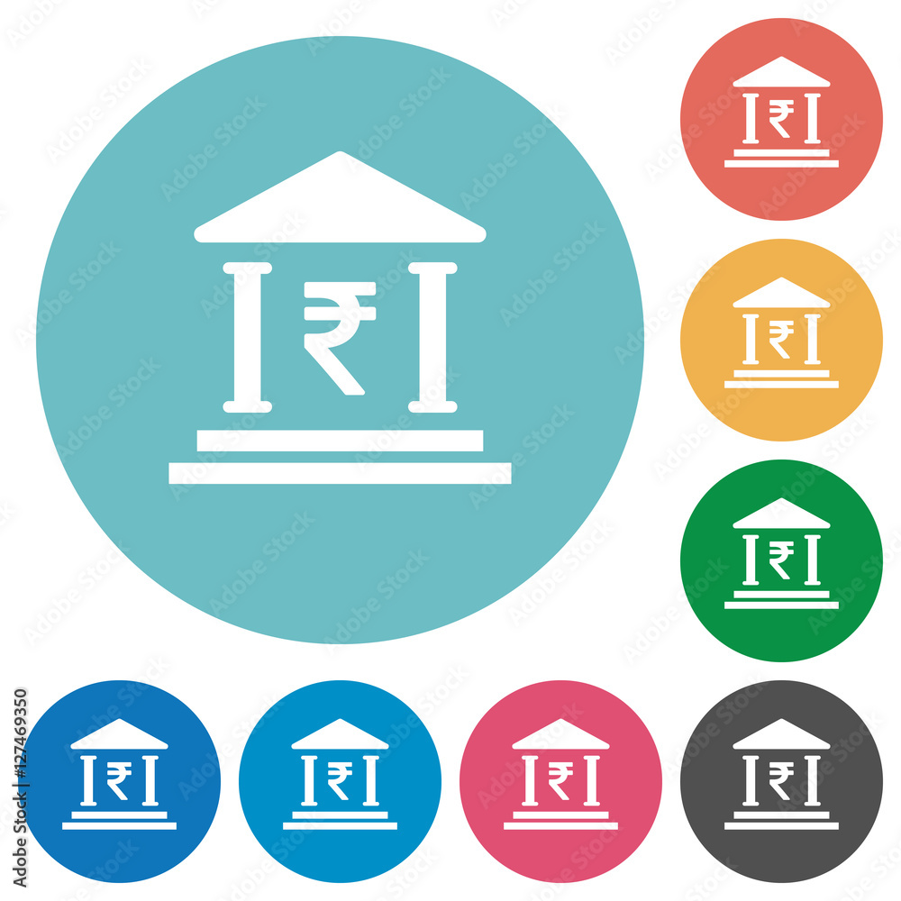 Indian Rupee bank flat icons Stock Vector | Adobe Stock