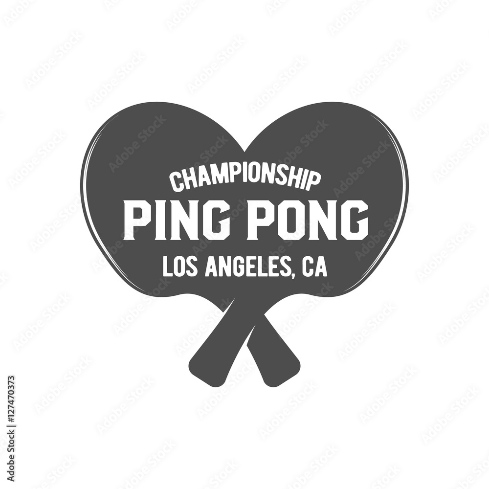 ping pong emblem, label, badge and designed elements Stock Vector ...