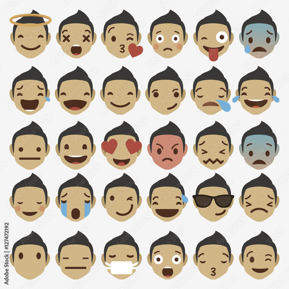Emoticon emoji set. Emoticon emoji icon. Emoticon emoji design ...
