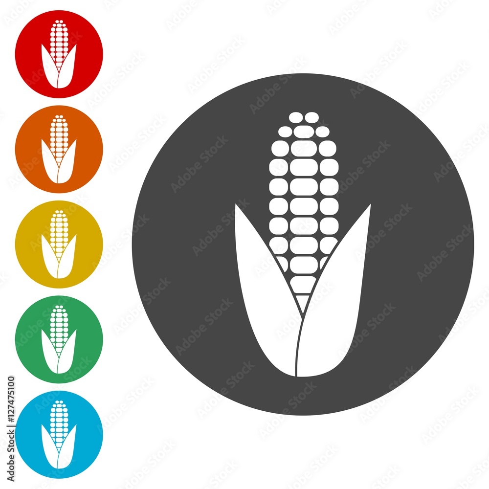 Ear of corn, Corn symbol set Stock Vector | Adobe Stock