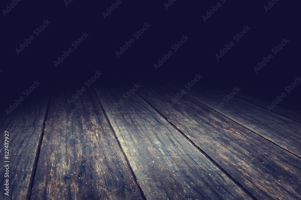 Grunge Plank wood floor texture perspective background for displ Stock ...