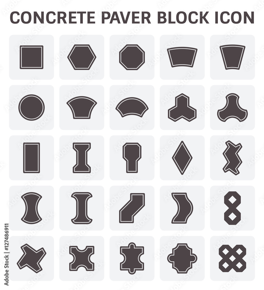 Concrete paver block or paver brick vector icon sets. Stock Vector ...