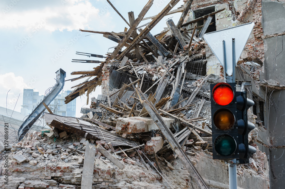 Destroyed buildings and structures. Stock Photo | Adobe Stock