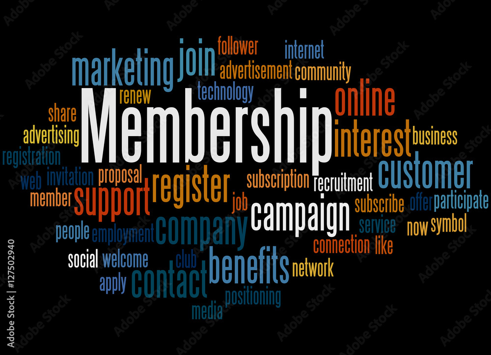 Membership, word cloud concept 3 Stock Illustration | Adobe Stock