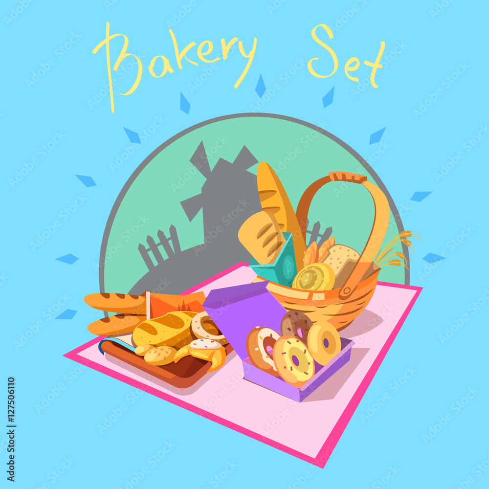 Bakery cartoon concept Stock Illustration | Adobe Stock