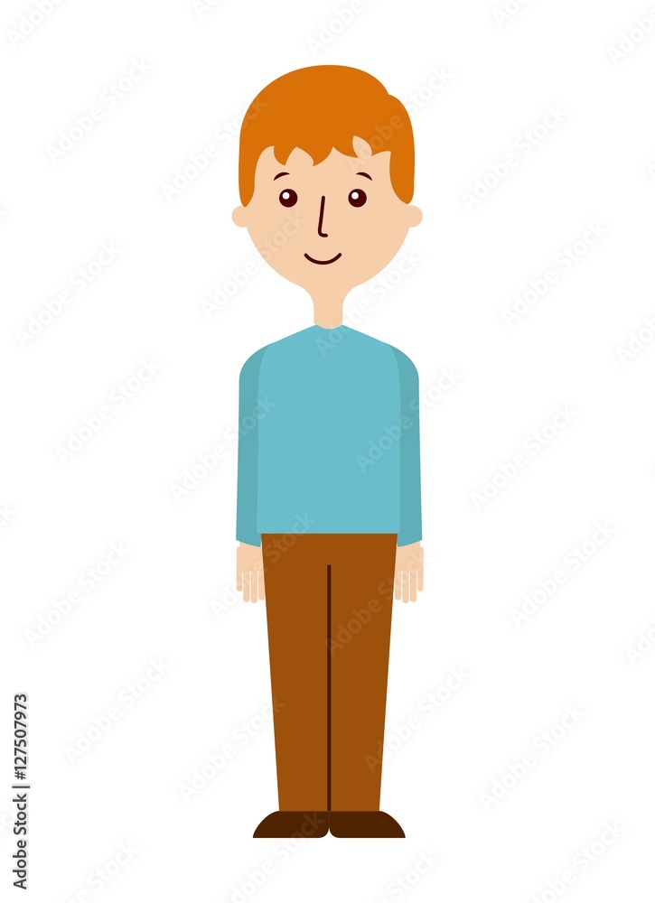 cartoon man with casual clothes over white background. vector ...