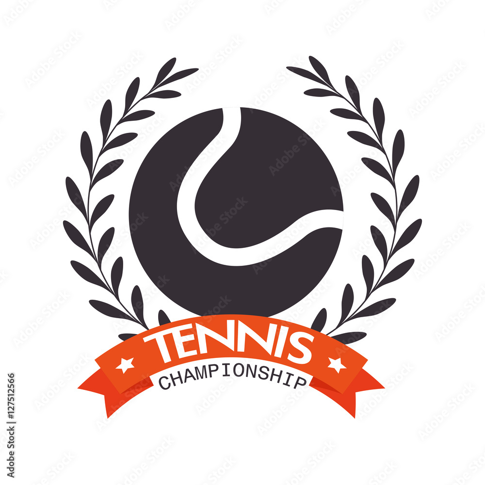 tennis championship ball label design vector illustration eps 10 Stock ...