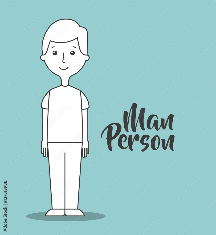 cartoon man person standing over blue background. vector illustration ...
