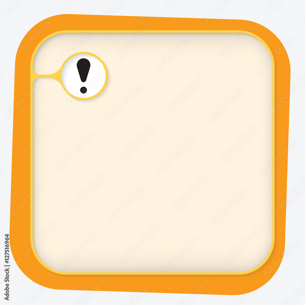 Vector text box and exclamation mark Stock Vector | Adobe Stock